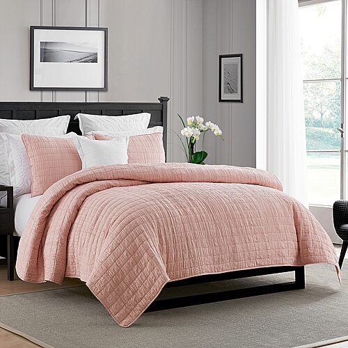 Swift Home Enzyme-Washed Crinkle Texture Lightweight Quilt Set