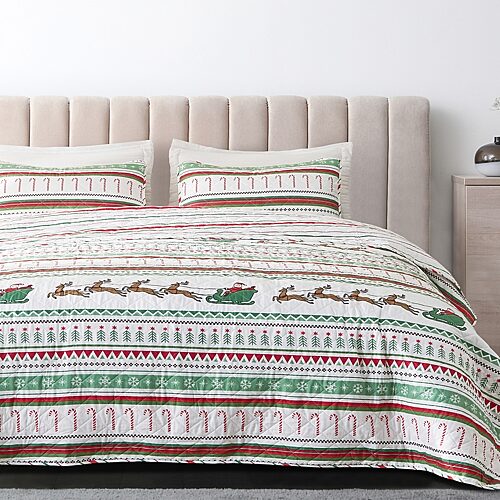 Click here for Linery Festive Christmas REVERSIBLE Quilt Set  One... prices
