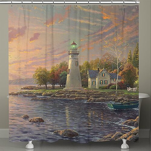 Click here for Thomas Kinkade Serenity Cove Shower Curtain  One S... prices