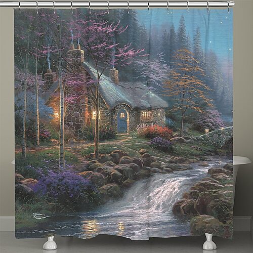 Click here for Thomas Kinkade Twilight Cottage Shower Curtain  On... prices
