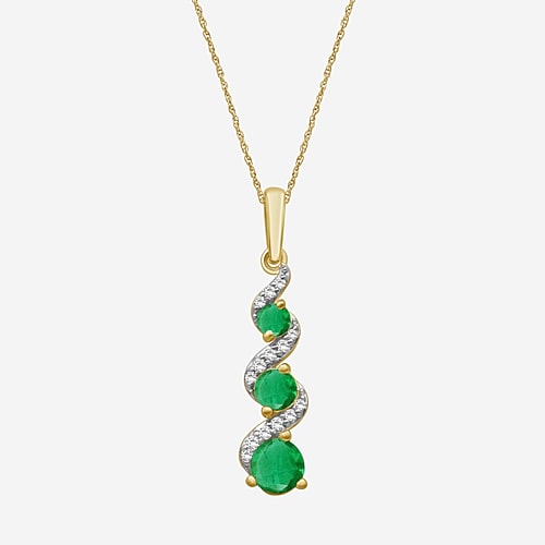 Click here for Womens Diamond Accent Gemstone 10K Gold 18 Inch Pe... prices