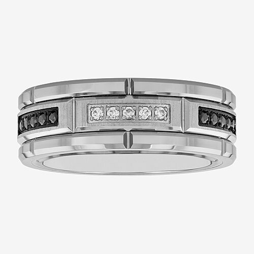 Click here for Mens 8MM 1/8 CT. T.W. Diamond Tungsten Wedding Ban... prices