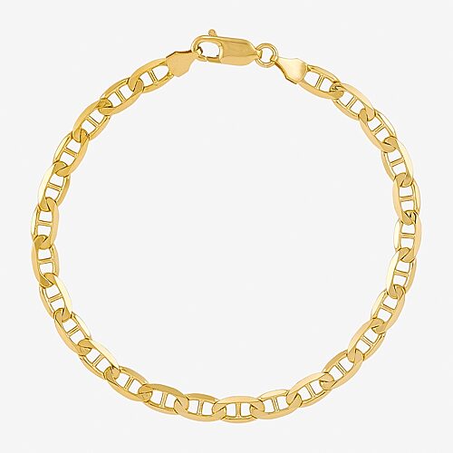 Click here for Mens 14K Gold 8 1/2 Inch Solid Link Chain Bracelet... prices