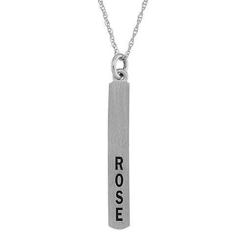 Click here for Personalized Sterling Silver Bar Name Pendant Neck... prices