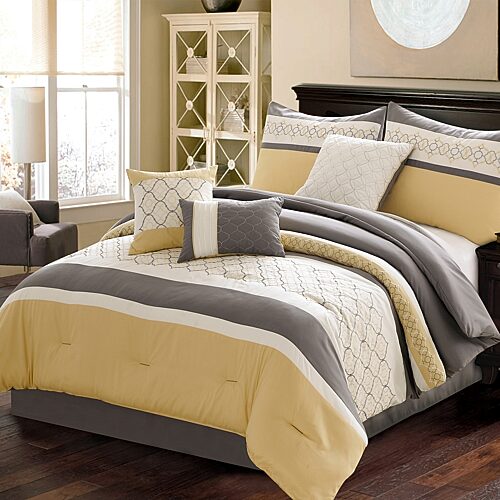 Riverbrook Home Verdugo 7-Pc. Comforter Set  Queen - Yellow/Grey