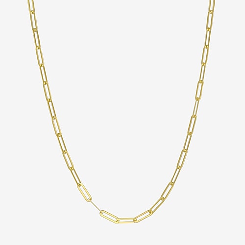 Click here for Womens 20 - 24 Inch 14K Gold Link Necklace Papercl... prices