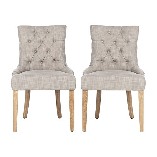 Click here for Abby Tufted Side Chair Set of Two  One Size  Gray prices