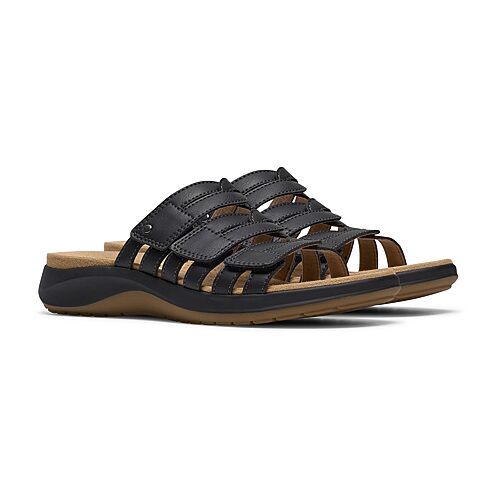 Click here for Clarks Womens Maelynn Flat Sandals  6 1/2 Wide  Bl... prices
