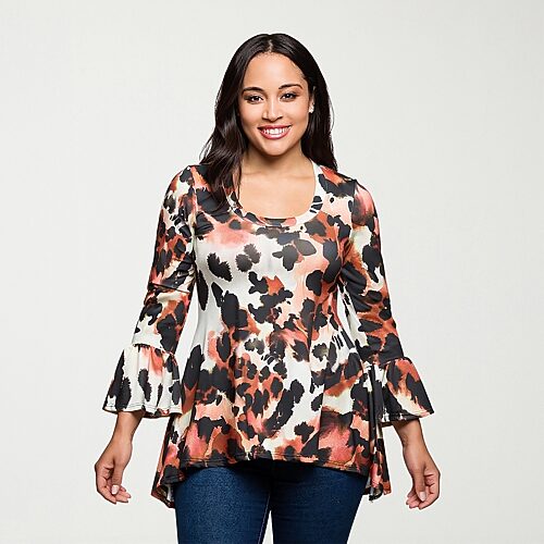 Click here for Plus Size 24/7 Comfort Apparel Animal Print Tunic... prices
