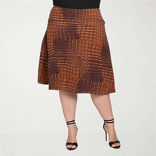 Click here for 24seven Comfort Apparel Plus Size Brown Geometric... prices