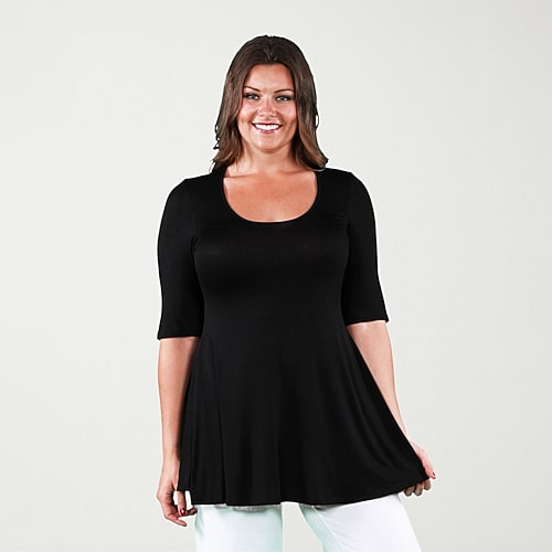 Click here for Plus Size 24/7 Comfort Apparel Elbow Sleeve Swing... prices