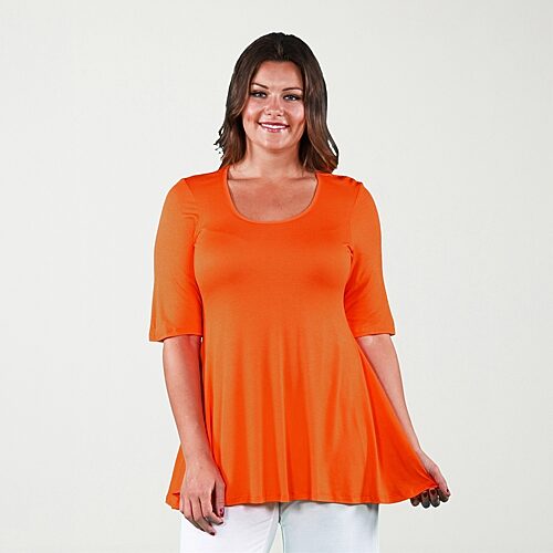 Click here for Plus Size 24/7 Comfort Apparel Elbow Sleeve Swing... prices