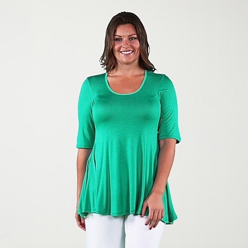 Click here for Plus Size 24/7 Comfort Apparel Elbow Sleeve Swing... prices