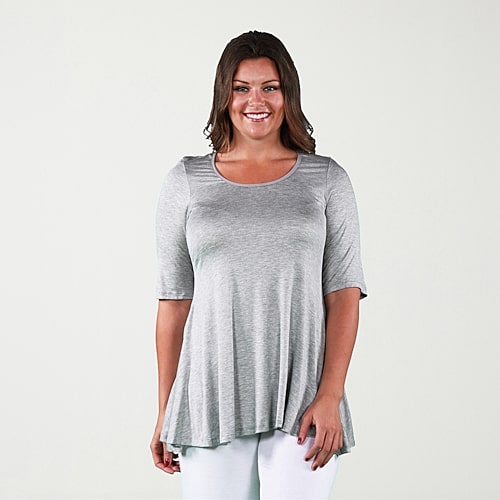 Click here for Plus Size 24/7 Comfort Apparel Elbow Sleeve Swing... prices