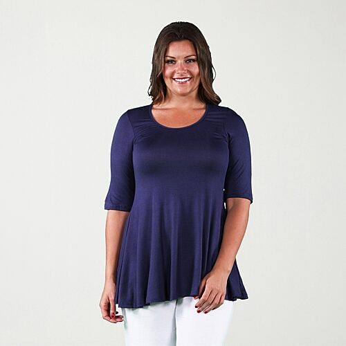 Click here for Plus Size 24/7 Comfort Apparel Elbow Sleeve Swing... prices