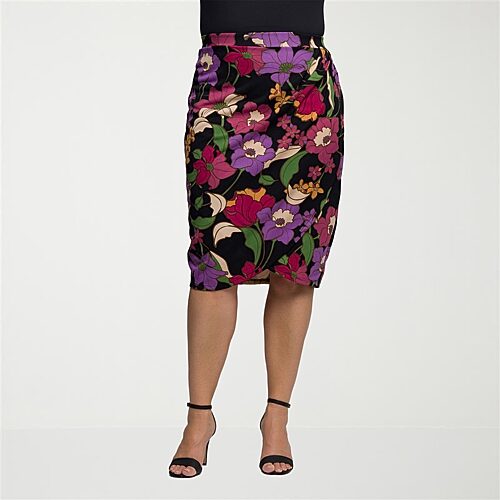 Click here for Plus Size 24/7 Comfort Apparel Floral Pencil Skirt prices