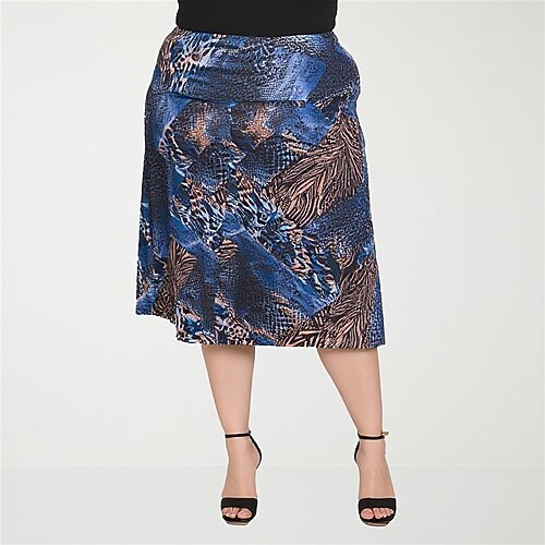 Click here for Plus Size 24/7 Comfort Apparel Blue Animal Knee Le... prices