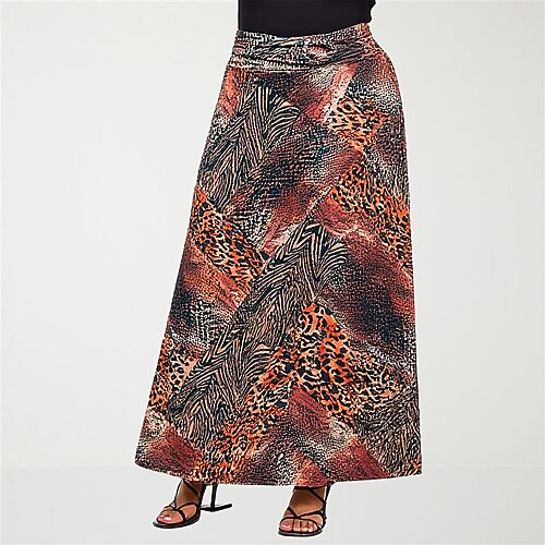 Click here for Plus Size 24/7 Comfort Apparel Brown Patchwork Max... prices