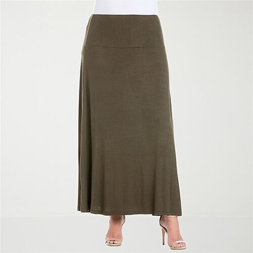 Click here for Plus Size 24/7 Comfort Apparel Elastic Waist Maxi... prices