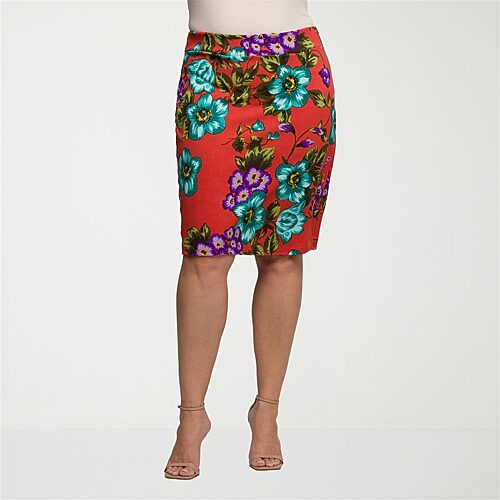 Click here for 24seven Comfort Apparel Plus Size Orange Floral Pr... prices