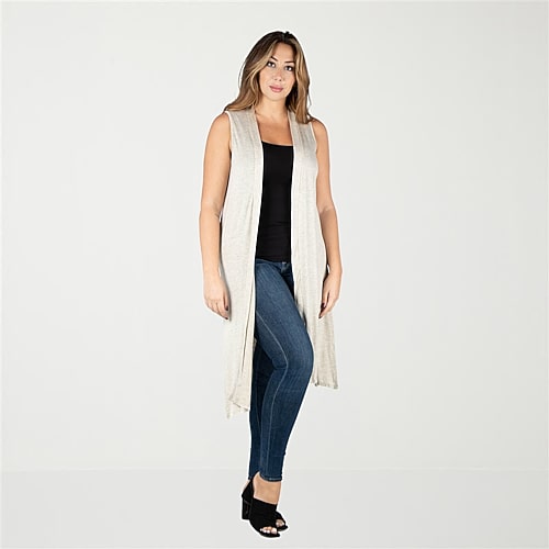 Click here for Plus Size 24/7 Comfort Apparel Long Sleeveless Car... prices