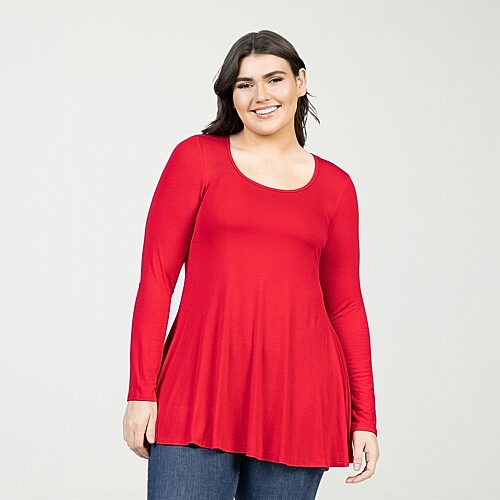Click here for Plus Size 24/7 Comfort Apparel Long Sleeve Swing T... prices