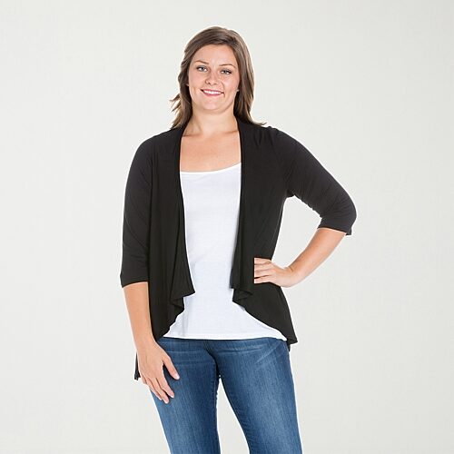 Click here for Plus Size 24/7 Comfort Apparel Elbow Sleeve Open C... prices