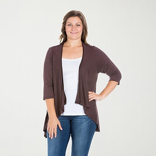 Click here for Plus Size 24/7 Comfort Apparel Elbow Sleeve Open C... prices