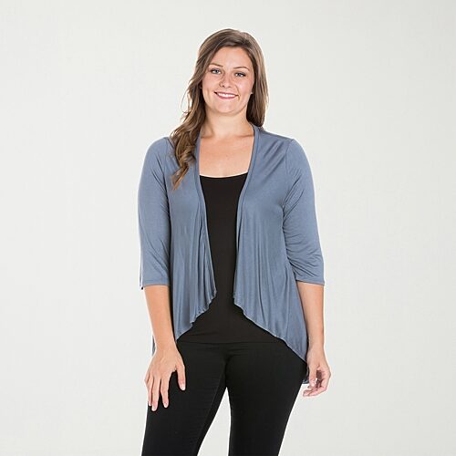 Click here for Plus Size 24/7 Comfort Apparel Elbow Sleeve Open C... prices