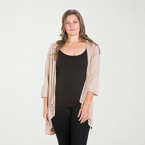 Click here for Plus Size 24/7 Comfort Apparel Elbow Sleeve Open C... prices