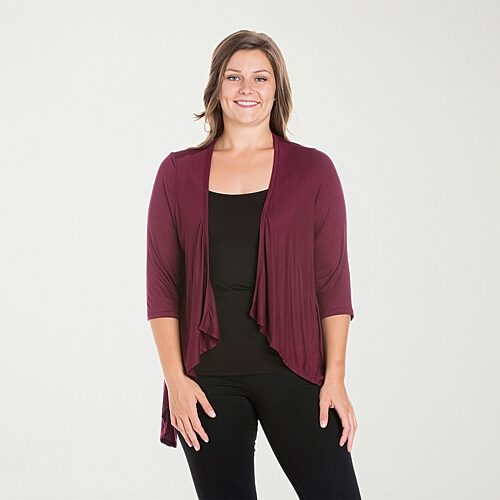 Click here for Plus Size 24/7 Comfort Apparel Elbow Sleeve Open C... prices