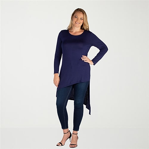 Click here for Plus Size 24/7 Comfort Apparel Asymmetrical Tunic... prices