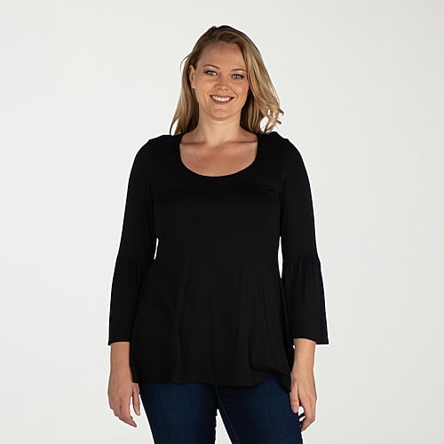 Click here for 24seven Comfort Apparel Plus Size Long Bell Sleeve... prices