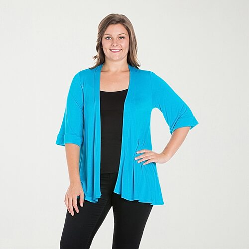 Click here for Plus Size 24/7 Comfort Apparel Elbow Sleeve Open F... prices