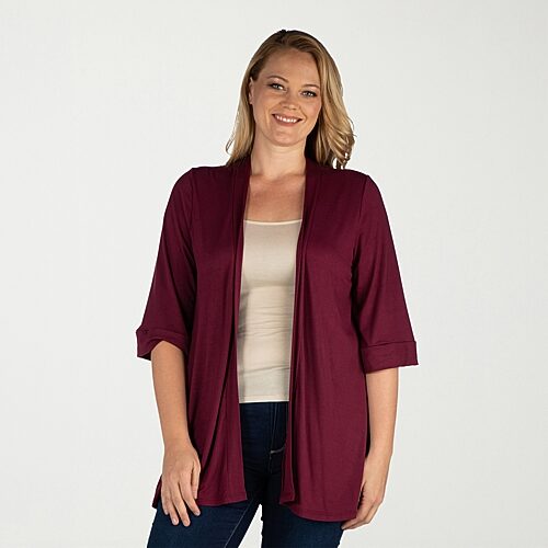 Click here for Plus Size 24/7 Comfort Apparel Elbow Sleeve Open F... prices