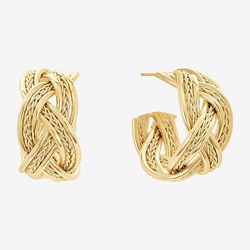 Click here for Silver Reflections Braided Womens 14K Gold Over Br... prices