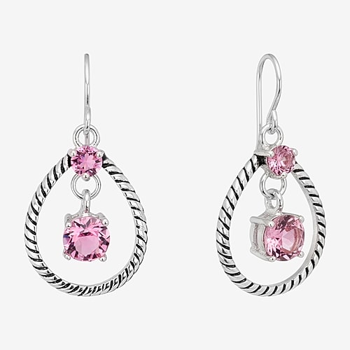 Click here for Sparkle Allure Womens Pink Crystal Pure Silver Ove... prices