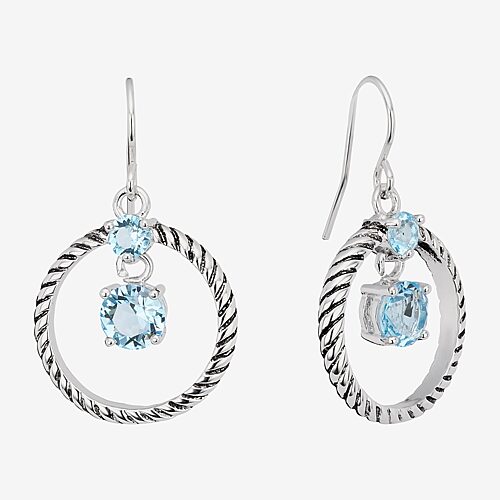 Click here for Sparkle Allure Womens Blue Crystal Pure Silver Ove... prices