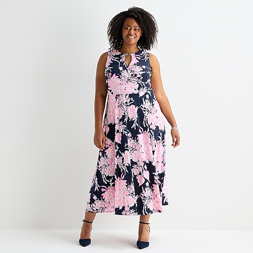 Click here for Studio 1 Womens Plus Keyhole Neck Sleeveless Maxi... prices