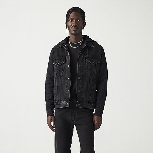 Click here for Levis Mens Hybrid Hoodie Non-Stretch Denim Trucker... prices