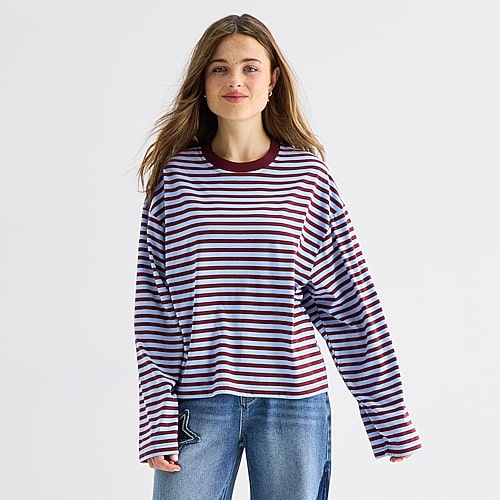 Click here for Forever 21 Womens Juniors Crew Neck Long Sleeve T-... prices