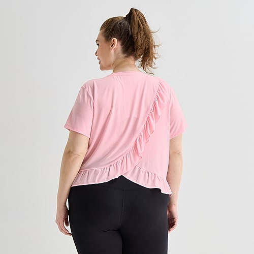 Click here for Xersion Ruffle Womens Short Sleeve Active Plus T-S... prices