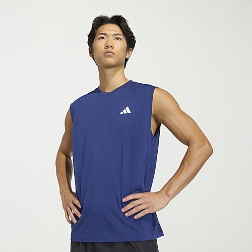 adidas Mens Workout Essentials Feelready Tank Top - Dark Blue