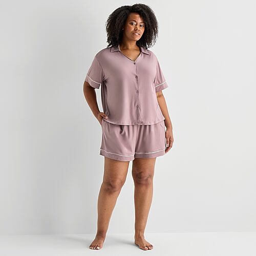 Click here for Ambrielle Womens Short Sleeve 2-pc. Plus Pajama Se... prices
