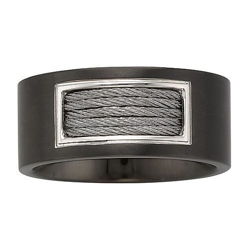 Click here for Mens 10mm Cable Band Stainless Steel  9  Black prices