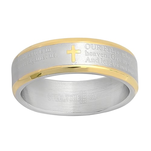 Click here for Steeltime Mens 6MM 18K Gold Stainless Steel Band... prices