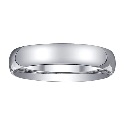 Click here for Womens 4mm Silver Domed Wedding Band Ring  9 1/2... prices