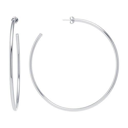 Click here for Sterling Silver Round 86 MM Hoop Earrings  One Siz... prices