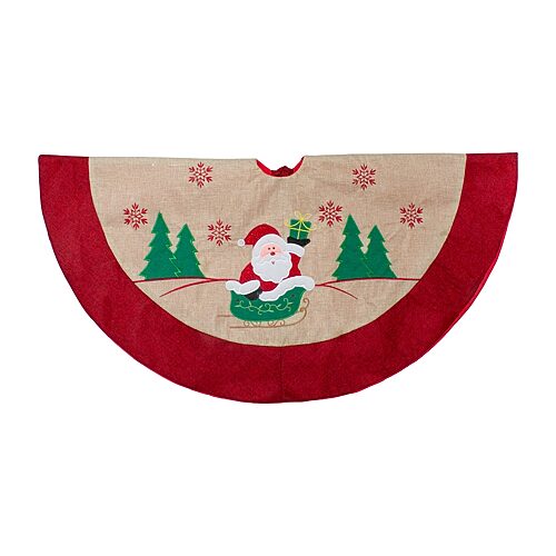 Click here for 36 Burlap Santa Claus in Sleigh Embroidered Christ... prices
