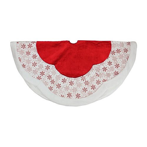 Click here for 48 Red and White Glitter Snowflake Scallop Christm... prices